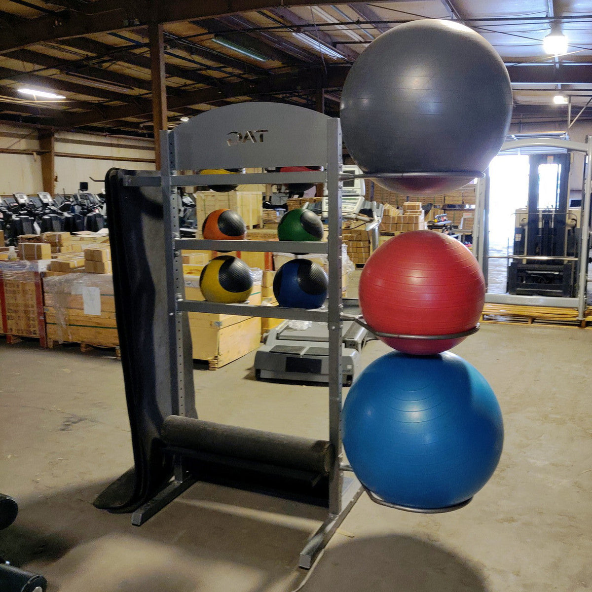 TAG Fitness Versa Accessory Tower Rack with Balance Balls, Medicine Ba